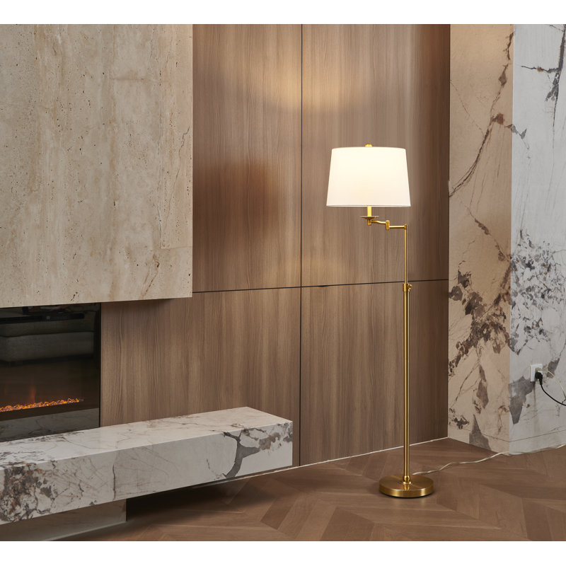 House of Hampton® Aleinah 64.5'' Adjustable Height Swing Arm Floor Lamp "& Reviews" | Wayfair